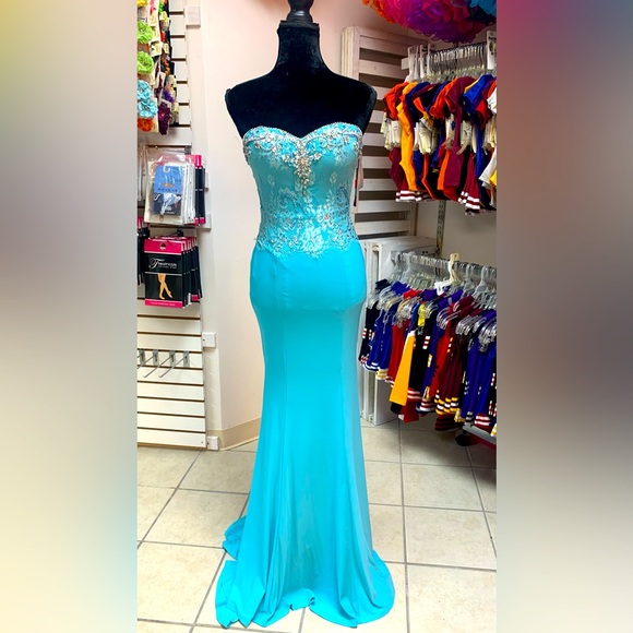 Sparkle | Dresses | Size Turquoise Blue Beaded Prom Homecoming Pageant ...